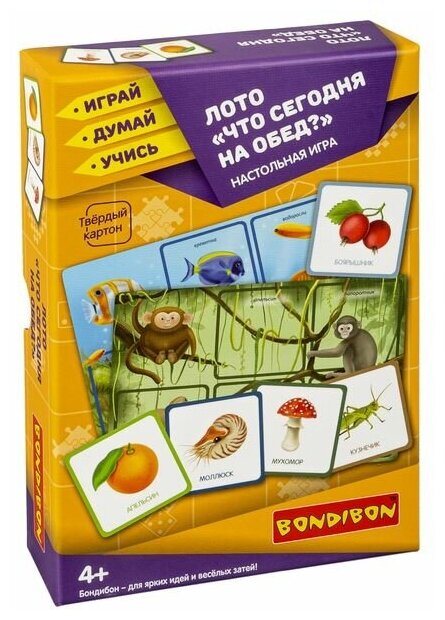 Настольная игра Bondibon Играй Думай Учись лото "ЧТО сегодня на обед?" 2в1 (ВВ4879)