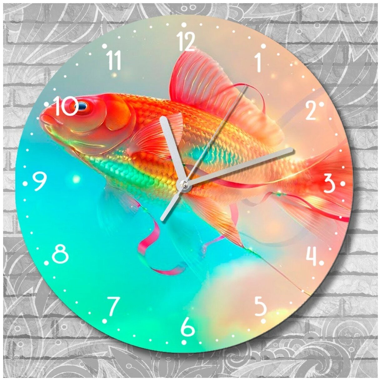 Настенные часы УФ фэнтези рыба море - 3187