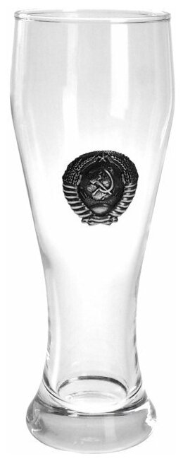 Пивной бокал 415 мл с накладкой Герб СССР.