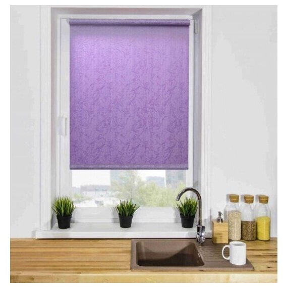Рулонная штора LM Decor Жаккард 66-24 фиолетовый 52х160