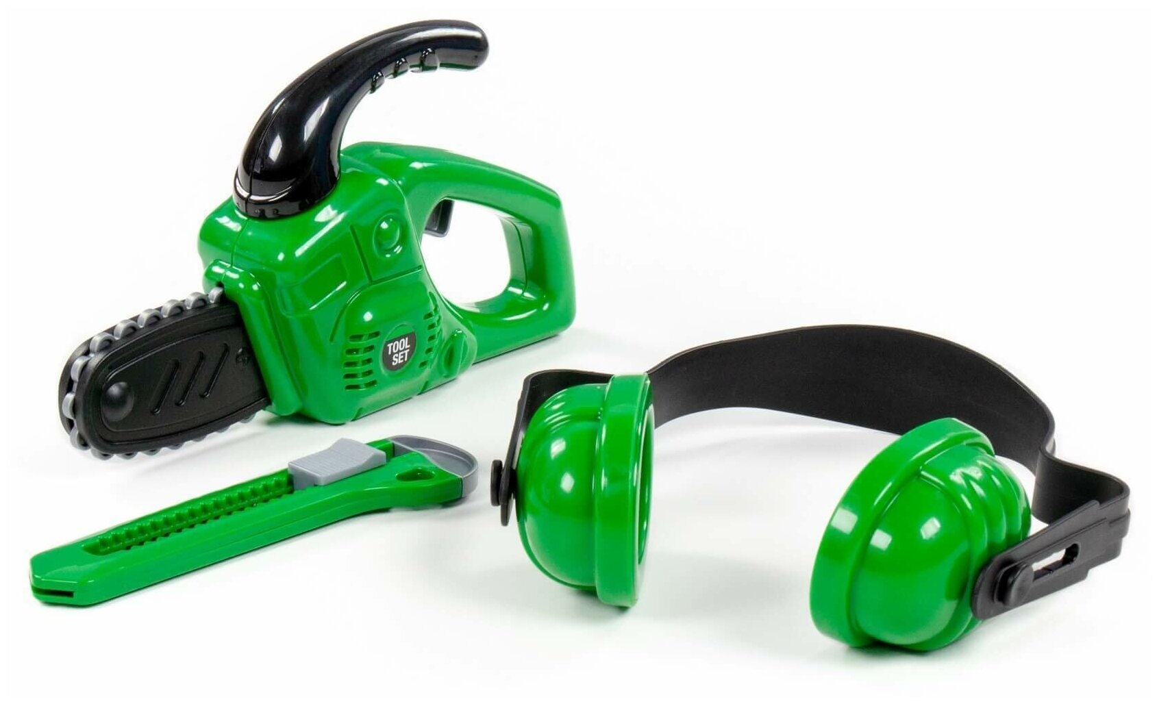 Полесье Набор инструментов №25: бензопила, наушники, нож строительный 91130