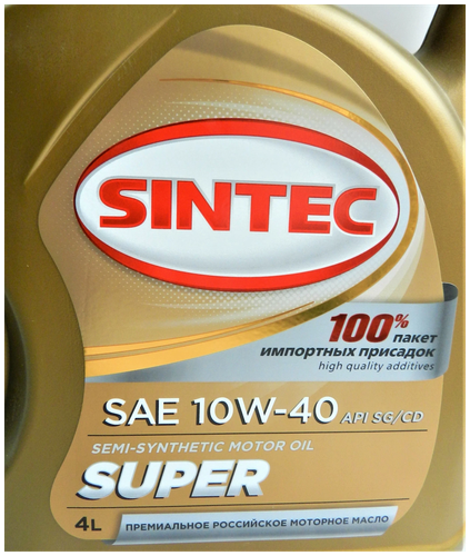 SINTEC Масло Моторное Sintec Super 3000 10W-40 Полусинтетика 4Л 600240 ...