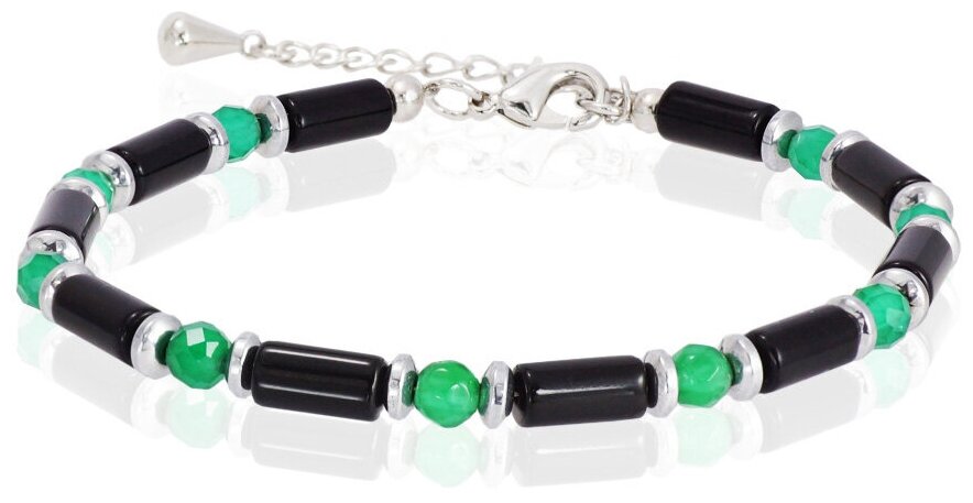 Браслет-нить, гематит, агат