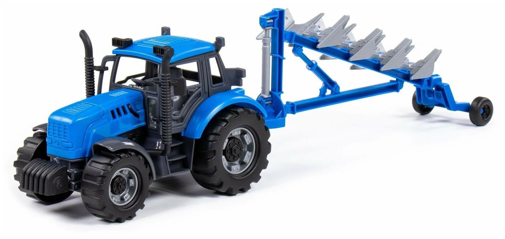 Трактор Прогресс с плугом инерционный синий 91291