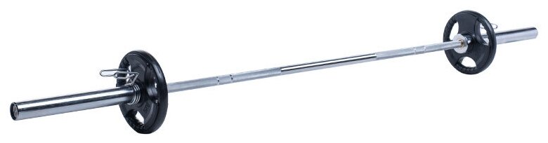 Олимпийская штанга обрезиненная с 3-х хватными блинами 30 кг Voitto V-302, черная