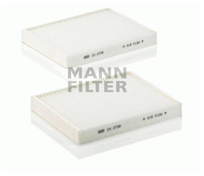 Фильтр салонный MANN CU 2736-2 BMW 5 (E39) 95-04, BMW ALPINA B. BOVENSIEPEN комплект 2шт