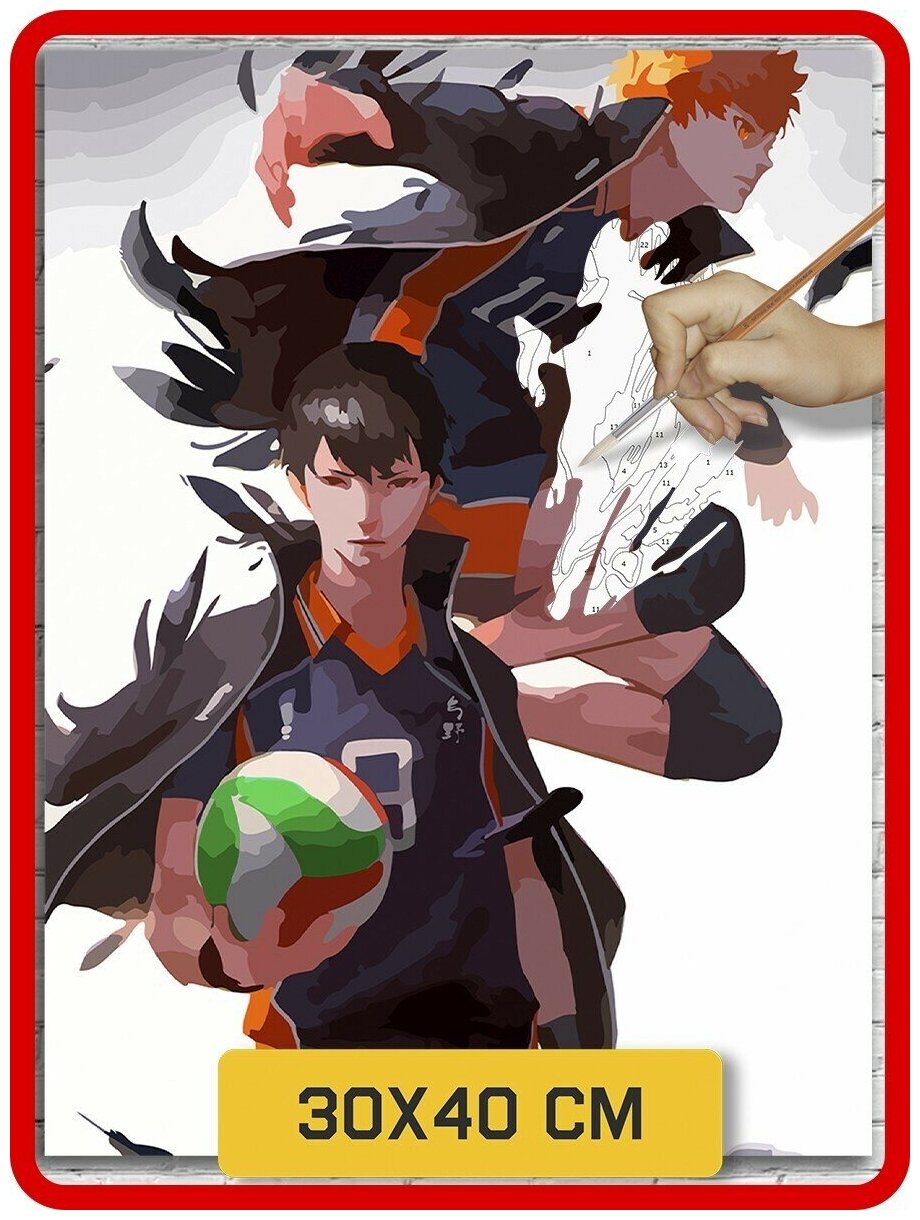 Картина по номерам на холсте аниме Волейбол 5767 30x40