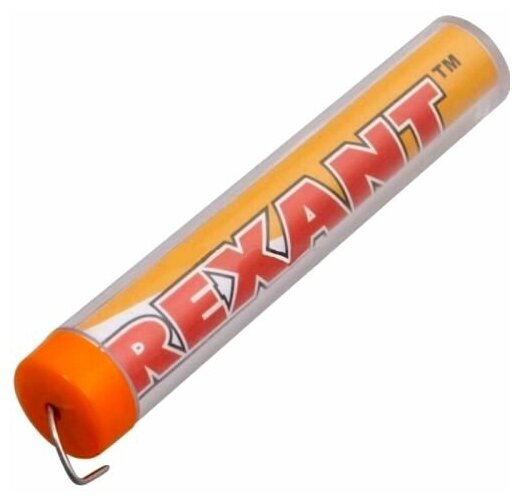 Припой ПОС-61 с канифолью 10 грамм Rexant 09-3101 - нить 1мм в колбе