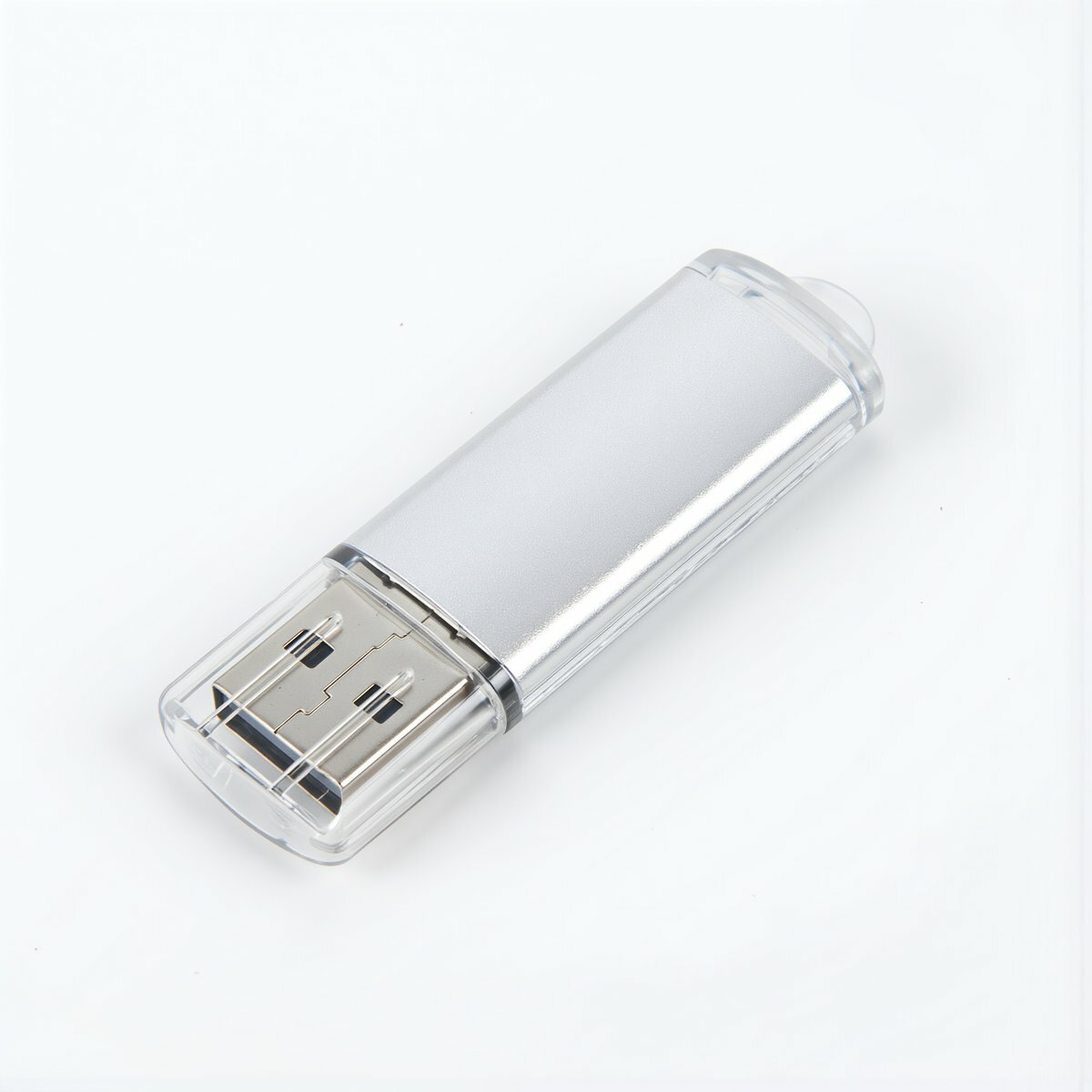 Флеш-накопитель USB 16 ГБ, прозрачная крышка, алюминиевый корпус, быстрая передача данных для хранения рабочих документов и учебных файлов