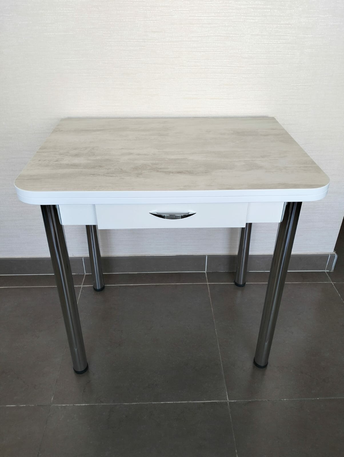 Стол раскладной Ломберный с ящиком, Кухонный, 80*60*75 см, пластик HPL