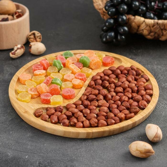 Менажница Доляна Инь и ян , 25 25 1,5 см, бамбук