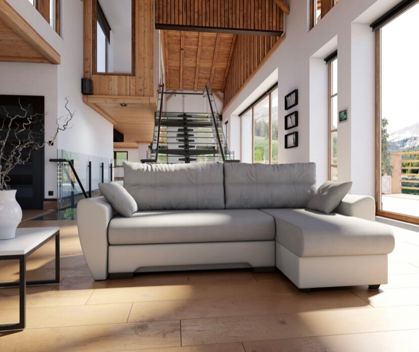 Угловой диван DiHall Амстердам, механизм еврокнижка, с ящиком для белья