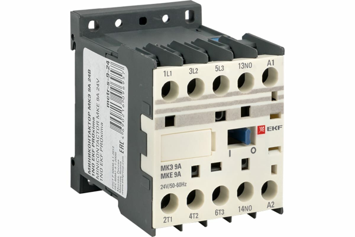 EKF PROxima миниконтактор МКЭ 9А, 24В, 1NO, серия Mctr-s-9-24 - компактный контактор