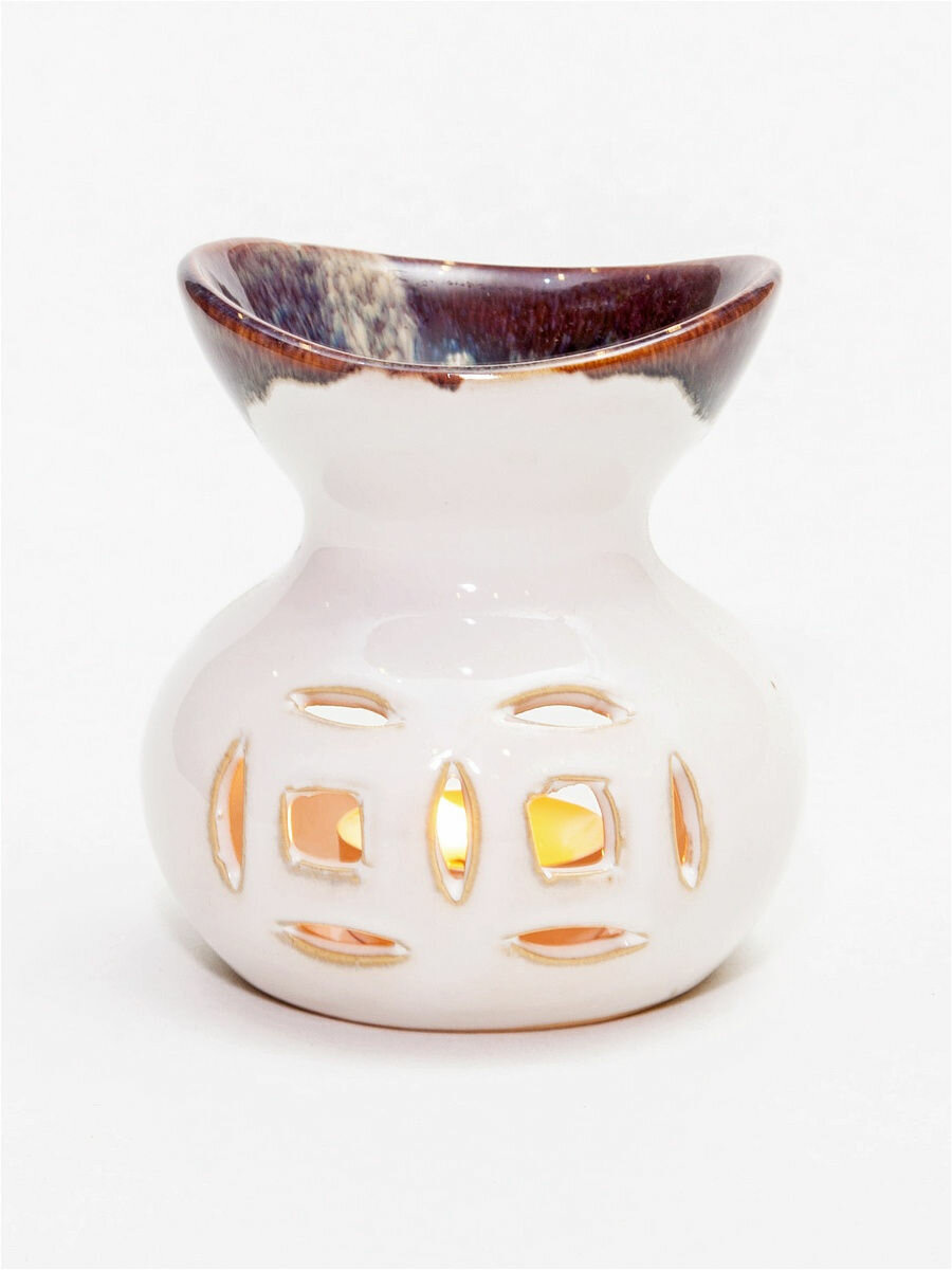 Аромалампа с Седлообразной Чашей, монеты удачи (керамика, разные цвета, 9,5 см.), 1 шт.