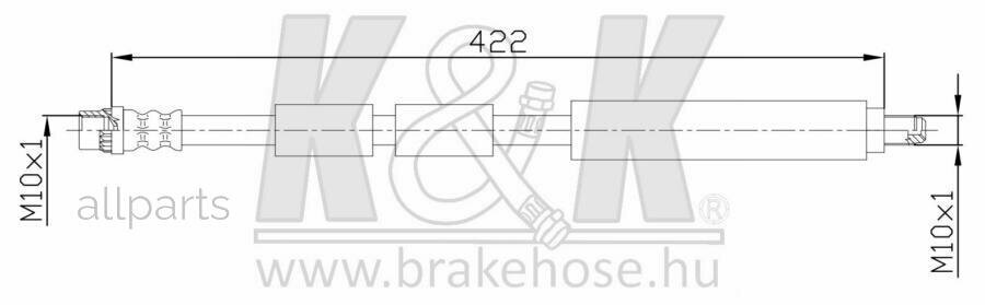 K&K FT1104 Шланг тормозной PEUGEOT 307 break (3E) 1.6HDi 2.0 16V 02.04-