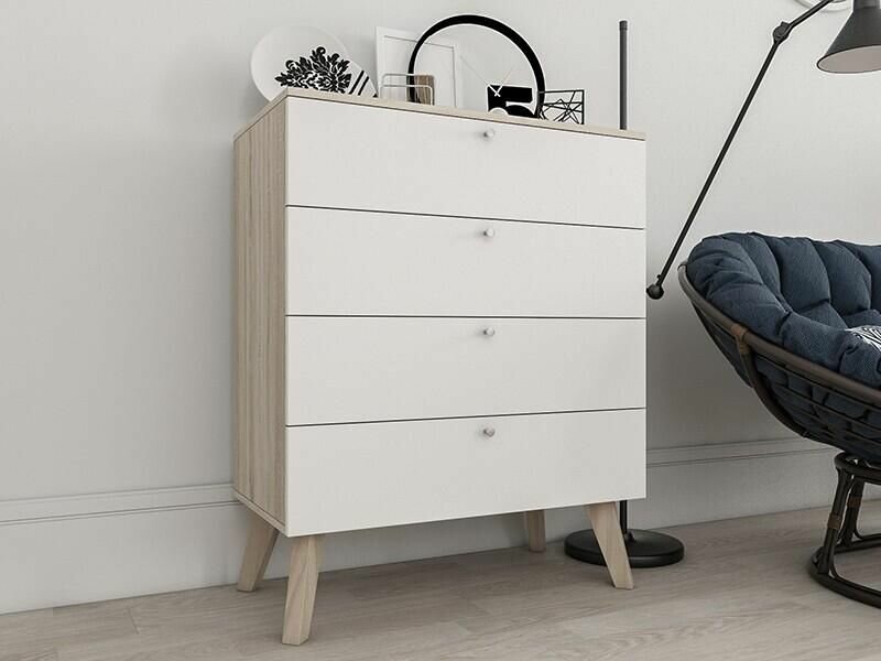 Комод для вещей "Парма 10" 80х100х40, дуб сонома / белый матовый