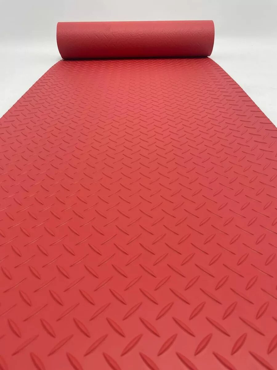 Резиновое покрытие 0,5х4м "Елочка"_цвет Красный