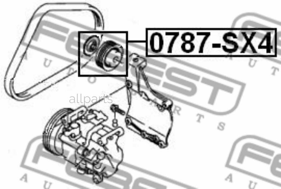 FEBEST 0787-SX4 Ролик натяжной suzuki sx4 rw415/rw416/rw419/rw420 2006-