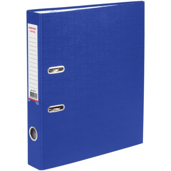 Папка-регистратор Офисмаг с арочным механизмом, покрытие из ПВХ, 50 мм, синяя, 225753