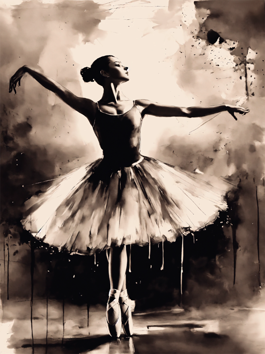 Картина по номерам "Грациозная балерина", хлопковый холст на подрамнике 40х50 см, акрил, 000 Art Hobby Home