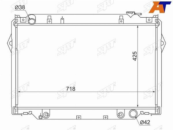. SAT Радиатор охлаждения двигателя для Toyota Land Cruiser (J80) 89-97