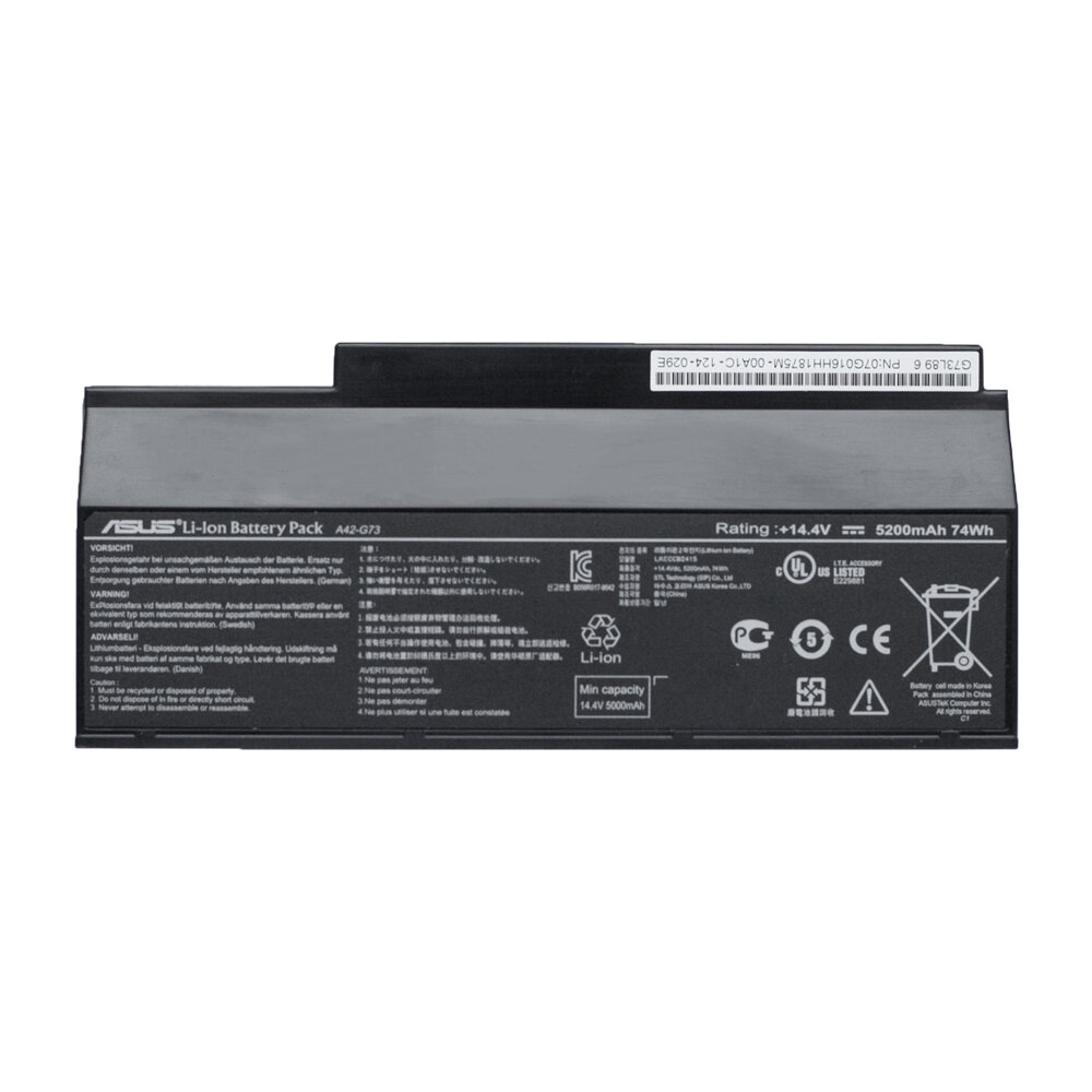 Аккумулятор для ноутбука Asus G73Jh / G73SW / G73 / G53SW / G53SX / G53Jw / G73JW / Lamborghini VX7 / Lamborghini VX7SX / A42-G73 - батарея ORG 5200mAh
