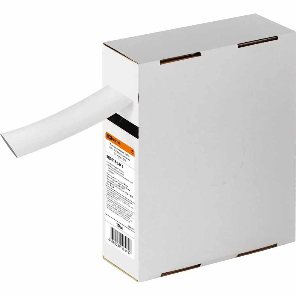 TDM Термоусаживаемая трубка ТУТнг 20/10 белая в коробке (10 м/упак) SQ0518-0443