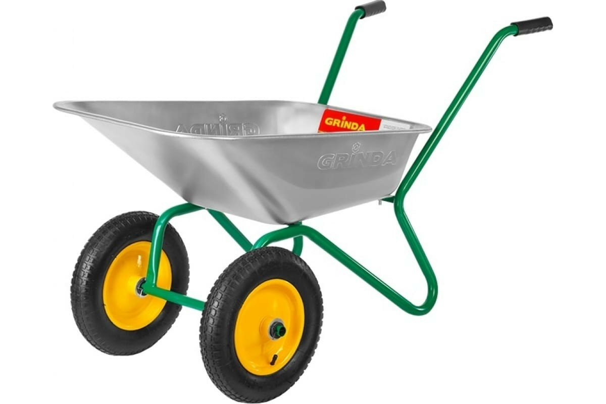 Тачка садовая Grinda 422400_z01 Gb-2, 80 л, 120 кг, двухколесная, оцинкованная сталь