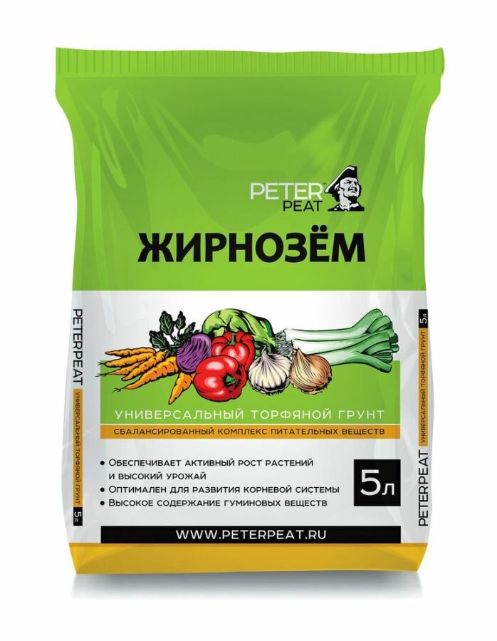Жирнозём Peter Peat универсальный торфяной грунт, 5л
