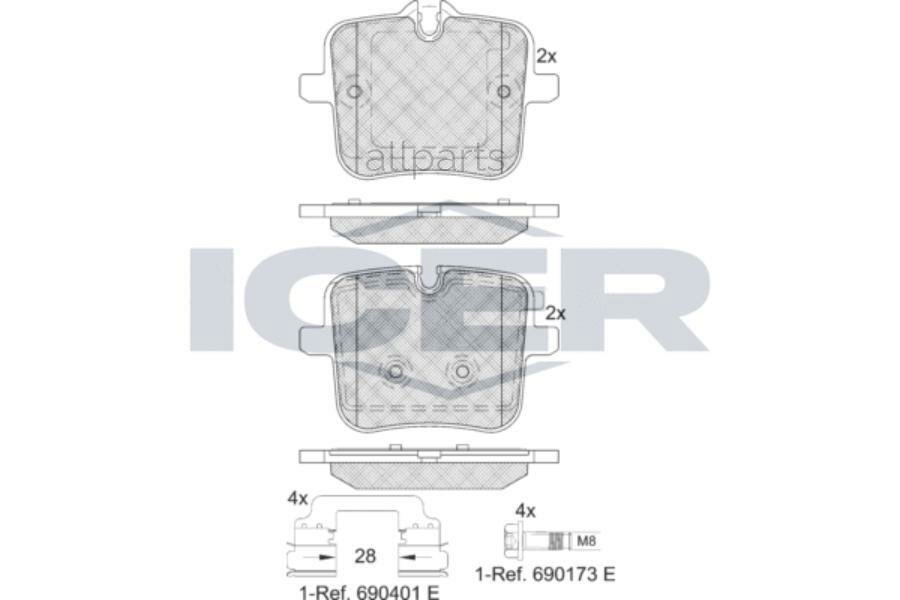 ICER 182308 Колодки тормозные