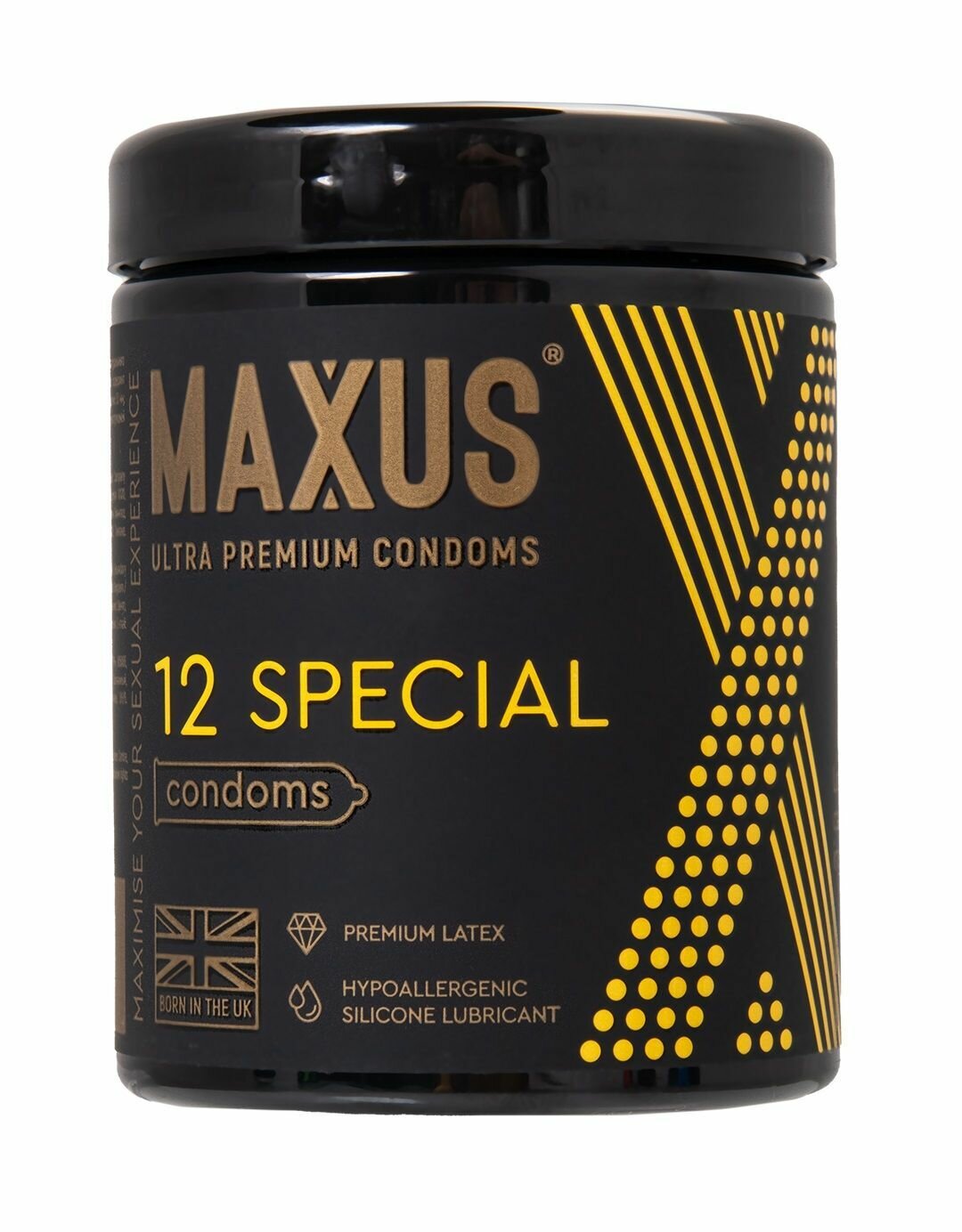 Презервативы MAXUS Special №12 с железным кейсом, точечно-ребристые X-Edition, 12 шт