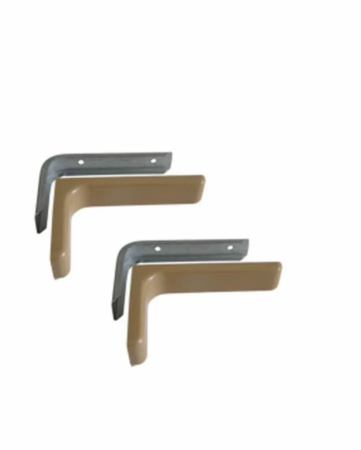 Консоль(полкодержатель) с декоративной накладкой L-183 мм H-144, бежевый , комплект 2 штуки