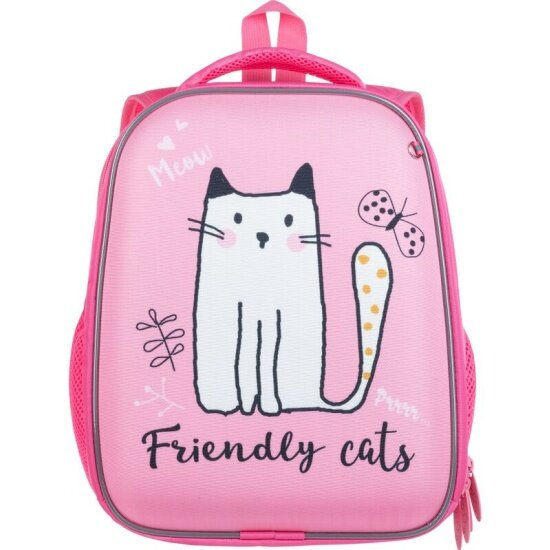 Ранец Комус Класс Light Friendly cats 2 отделения розовый
