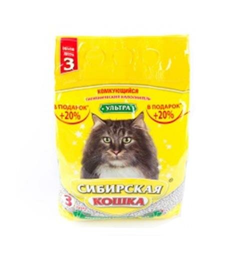 Комкующийся наполнитель для кошачьего туалета (Сибирская кошка) 3л Ультра