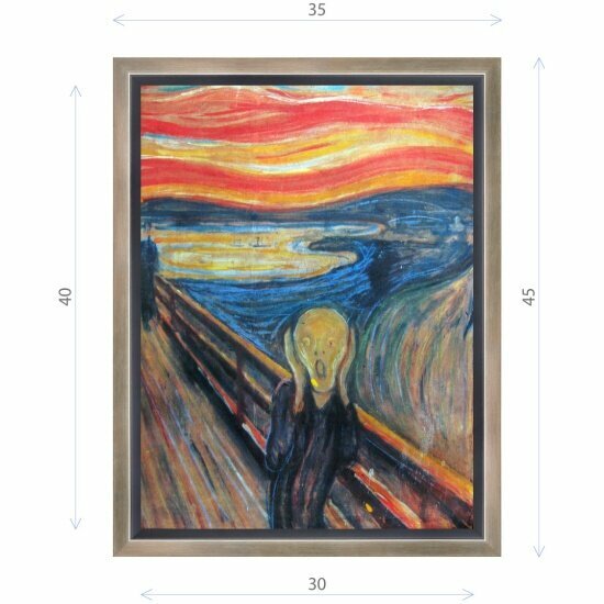Картина Декор Депо Эдварда Мунка Крик Матовый холст в раме 45х35 см