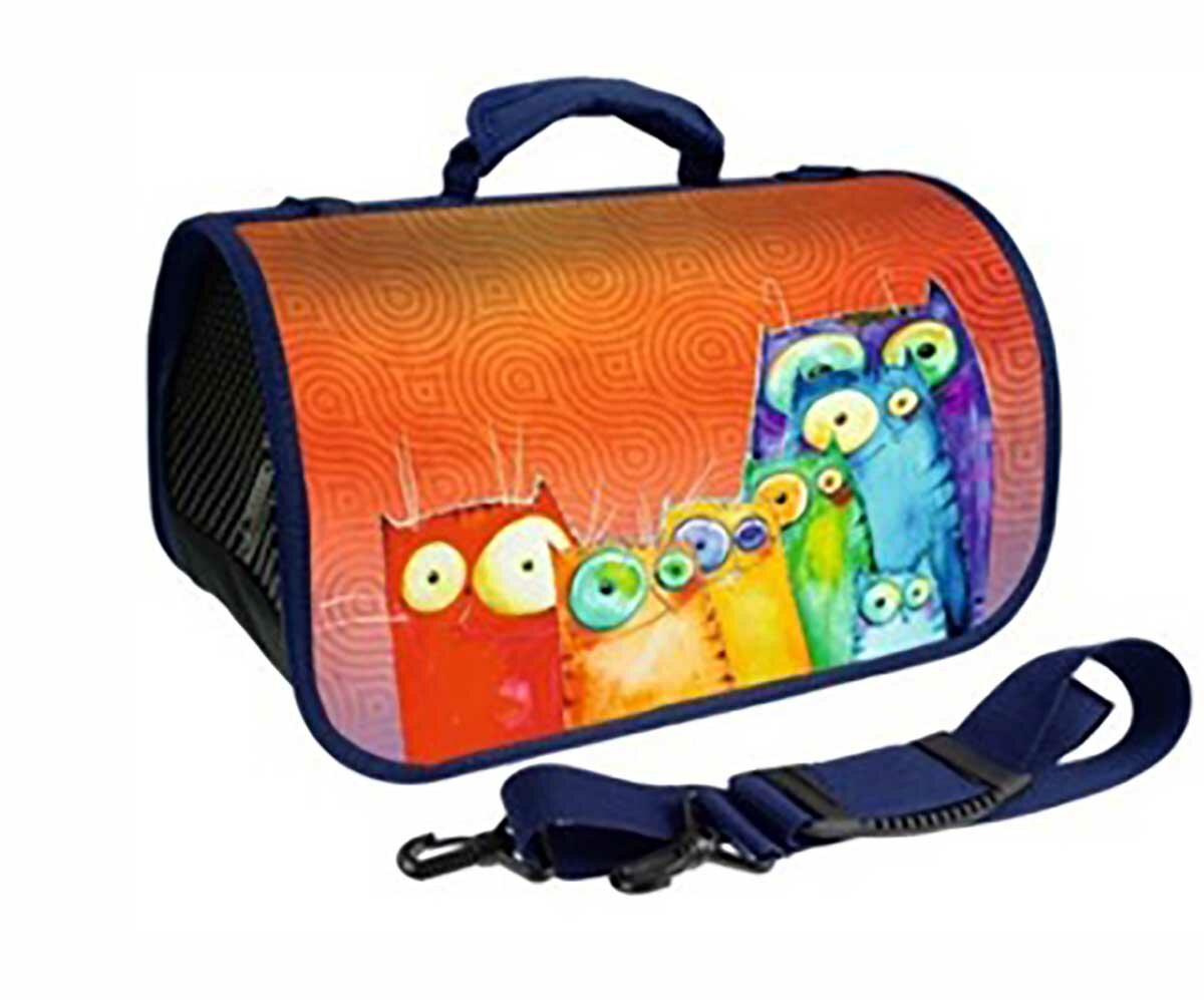 Сумка-переноска brava радужные коты zd-3-22-322-3 50*25*28см