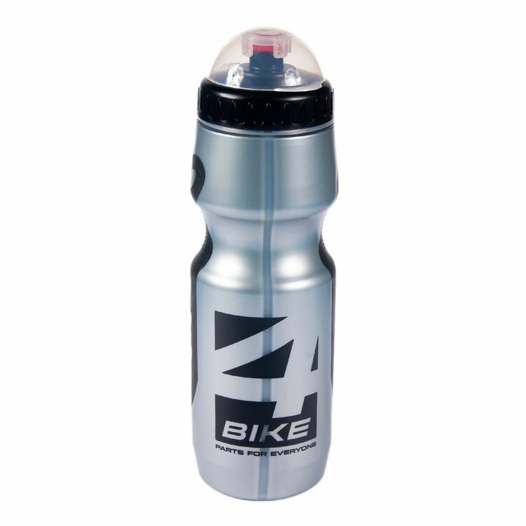 Велобутылка 4BIKE 537WA 0,75 л с защитным колпачком черно-серебристый