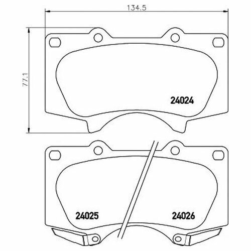 Комплект передних тормозных колодок .) Hella 8DB355014121