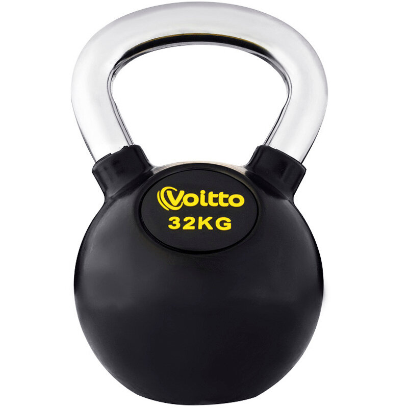 Гиря обрезиненная с хромированной ручкой Voitto, 32 кг