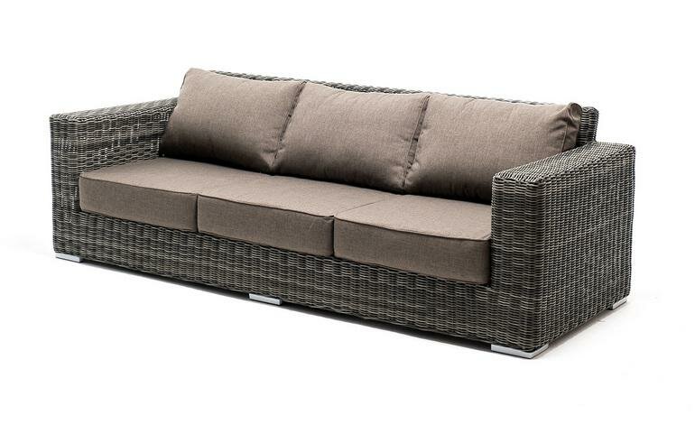 Диван 4SIS "Боно" диван из искусственного ротанга трехместный, цвет графит арт. YH-C3515W graphite