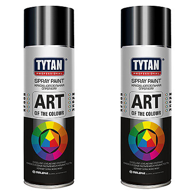 Краска аэрозольная Tytan Professional Art Of The Colour черная глянцевая RAL 9005 400 мл (2 шт.)