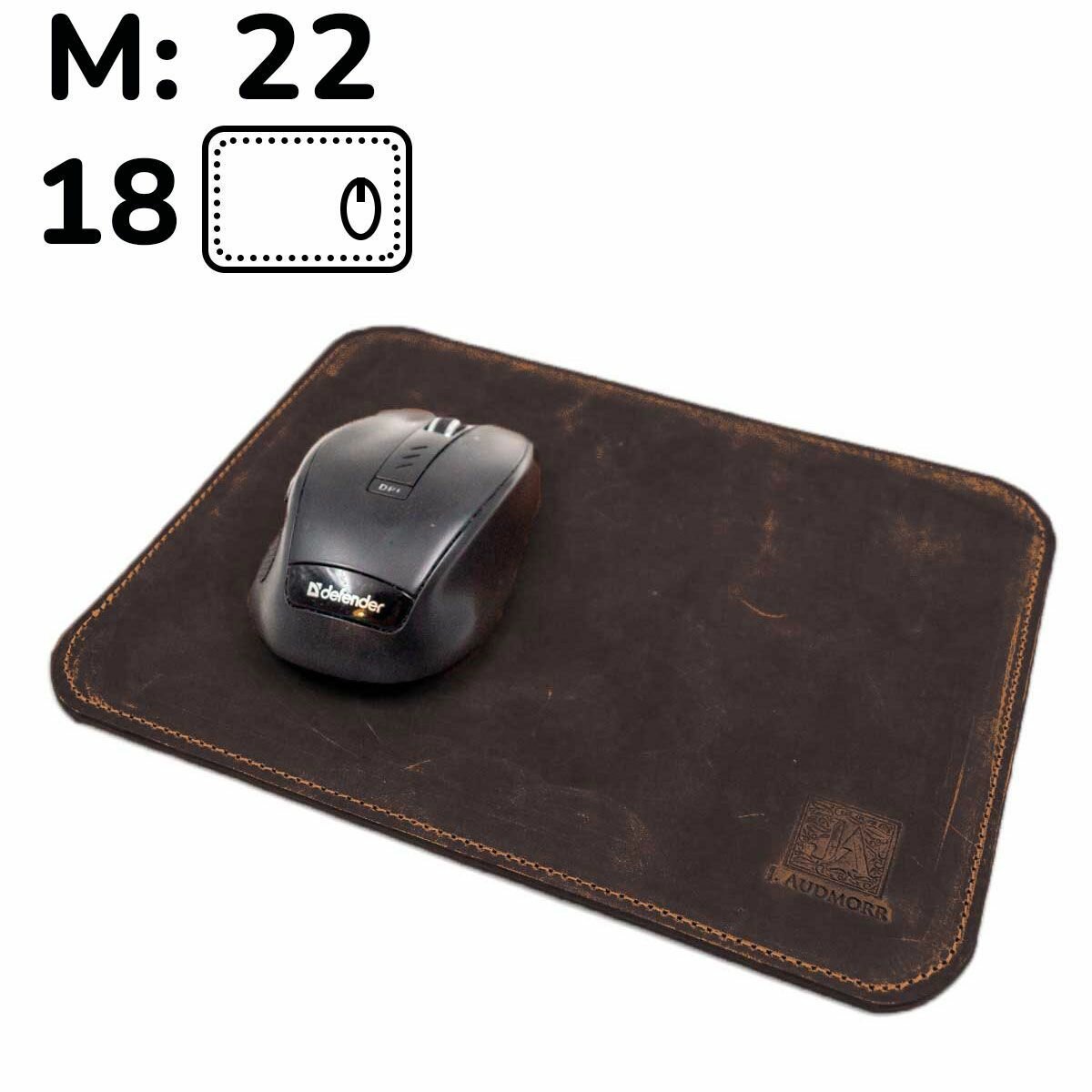 Коврик 18 х 22 см для мышки из натуральной кожи Audmorr J, NewPad M Brownee
