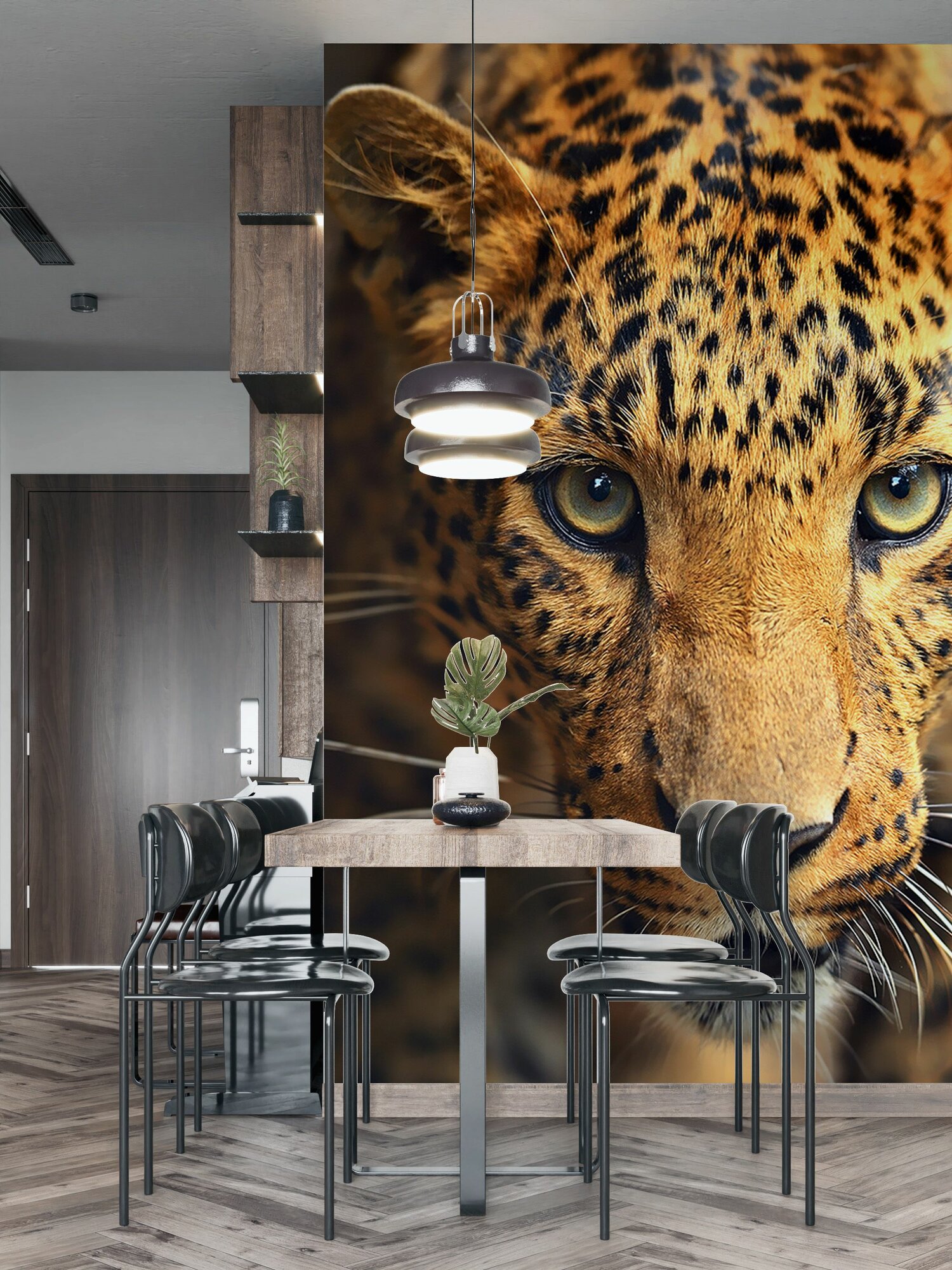 Фотообои на стену "Леопард" флизелиновые 200х260 см/ фото обои на кухню, в зал, в детскую, на дачу, в коридор моющиеся