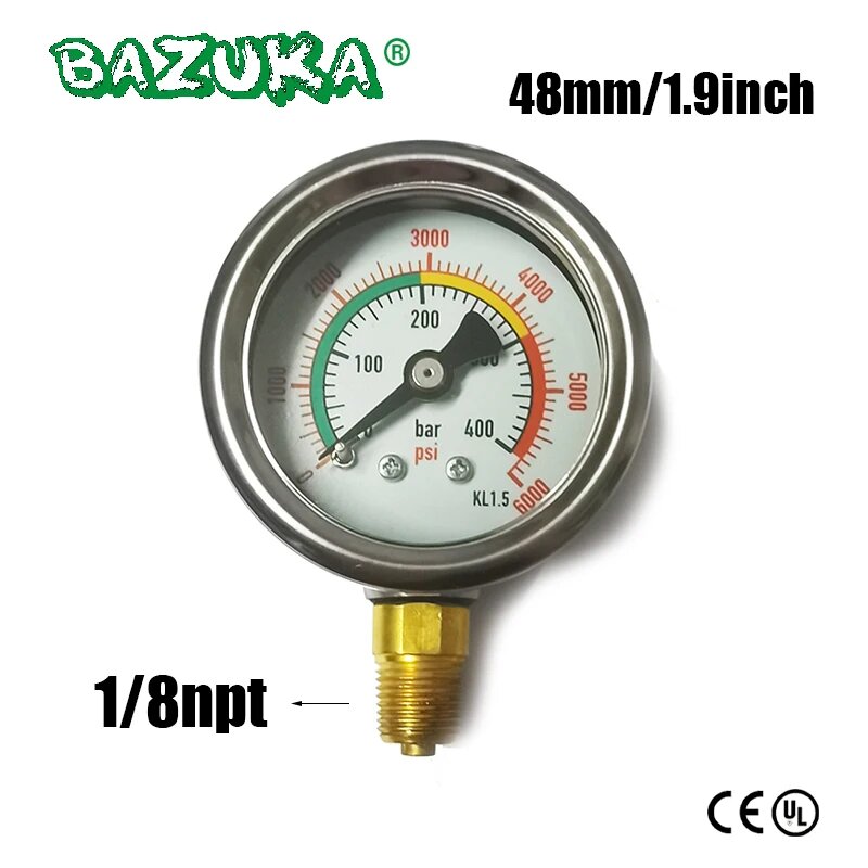 Мини-манометр 350 бар 1 дюйм 1/8NPT 1/8BSPP M10 * 1 ручной насос высокого давления для дайвинга и альпинизма