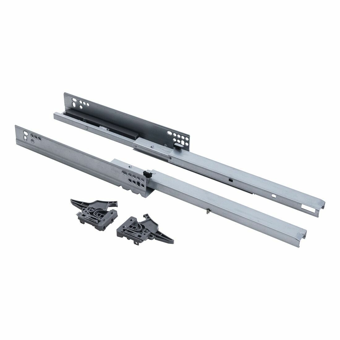 Направляющие для выдвижных ящиков скрытого монтажа L-400 push to open ДСП до16mm с замками AKS SLIM SLIDE полное выдвижение