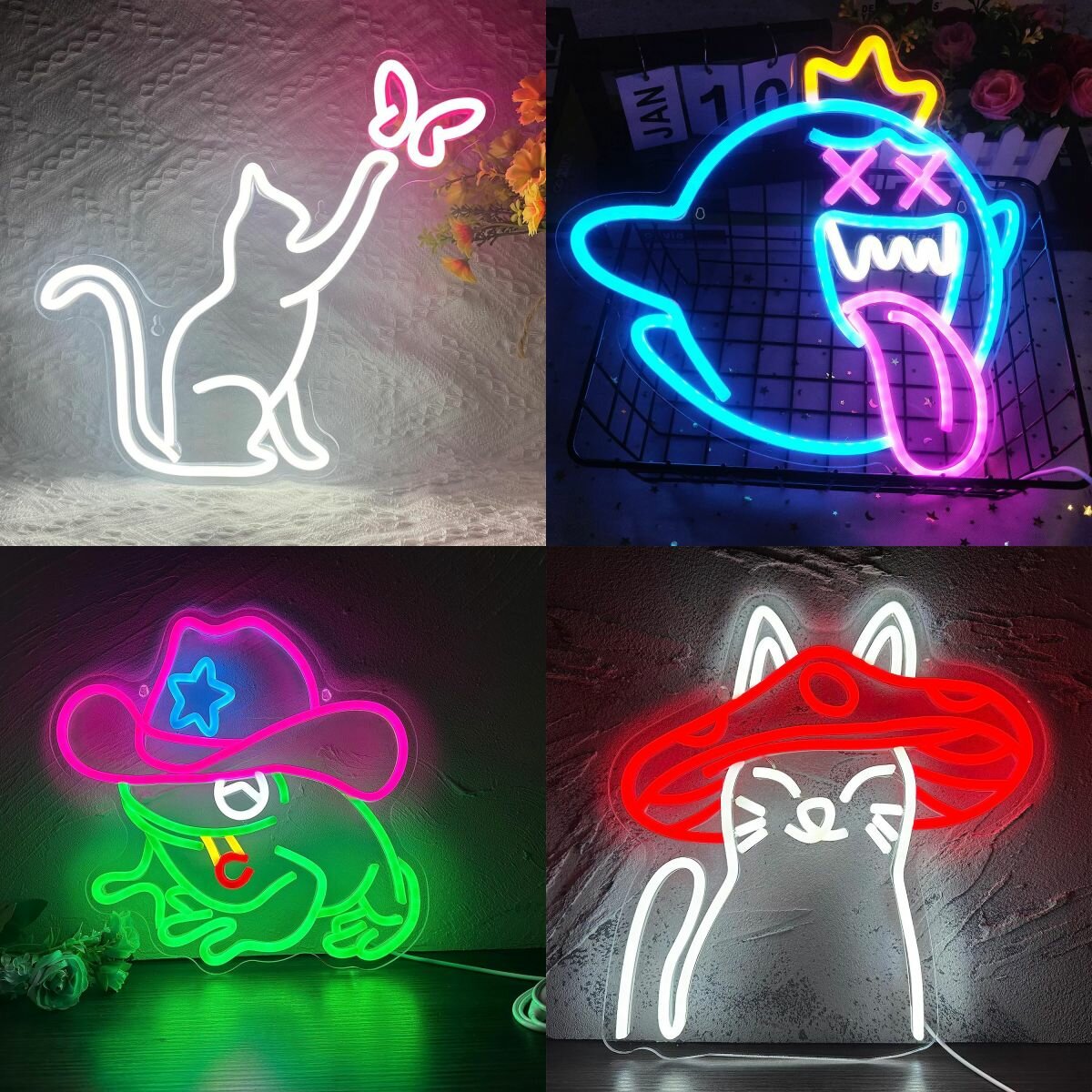 USB-ночник с выключателем, акриловая задняя панель, светодиодная неоновая подсветка
