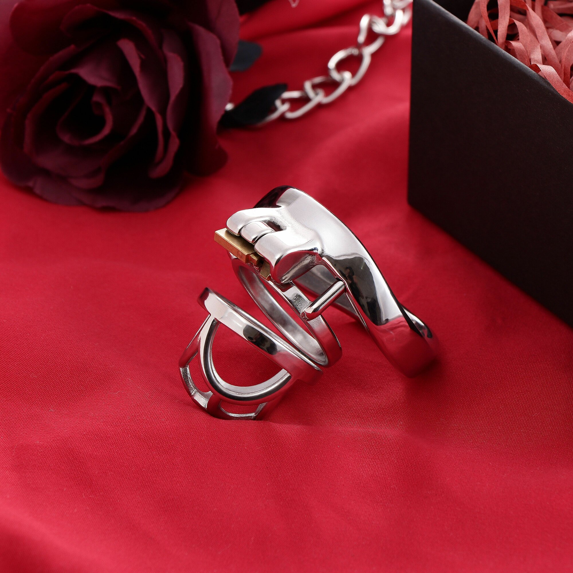 Металлическое устройство целомудрия из нержавеющей стали, FRRK, клетка для мужского члена, кольца для пениса БДСМ/1