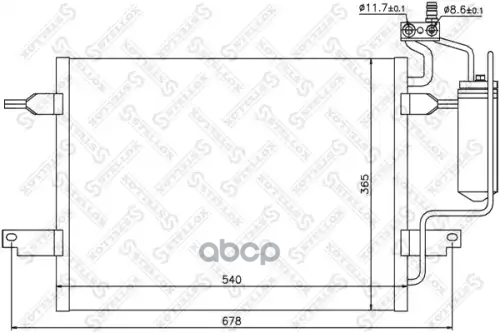 Радиатор кондиционера! без осушителя Opel Meriva 1.4-1.8/1.7DTi 03> Stellox арт. 1045225SX