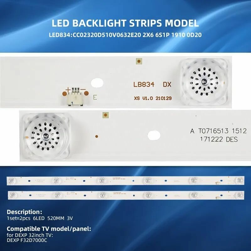 Подсветка для ТВ 32 f32d7000c CC02320D510V09 CC02320D510V06 1410 32E20 2X6 6S1P 0D20 5.0 LSF320HN08-M02 KM32K1-SXCO