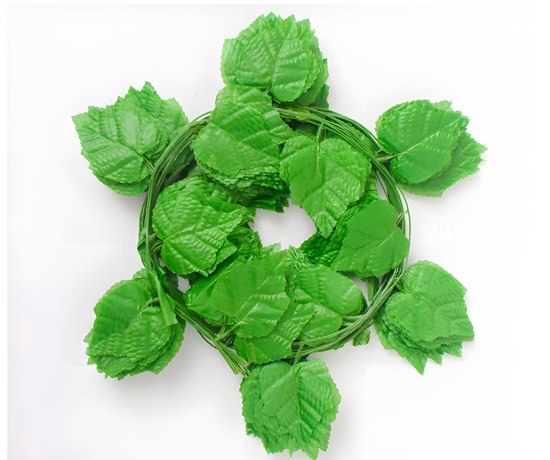 Искусственные листья винограда для декора, 20 листьев на полоске, 230 см, зеленый